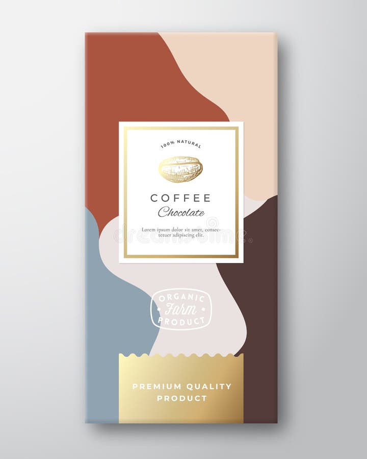 Coffee Chocolate Label. Abstract Vector Packaging Design Layout with ...