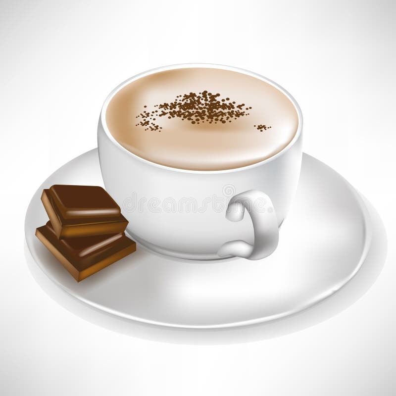 Coffee Cup and Chocolate Sweets Stock Illustration - Illustration of ...