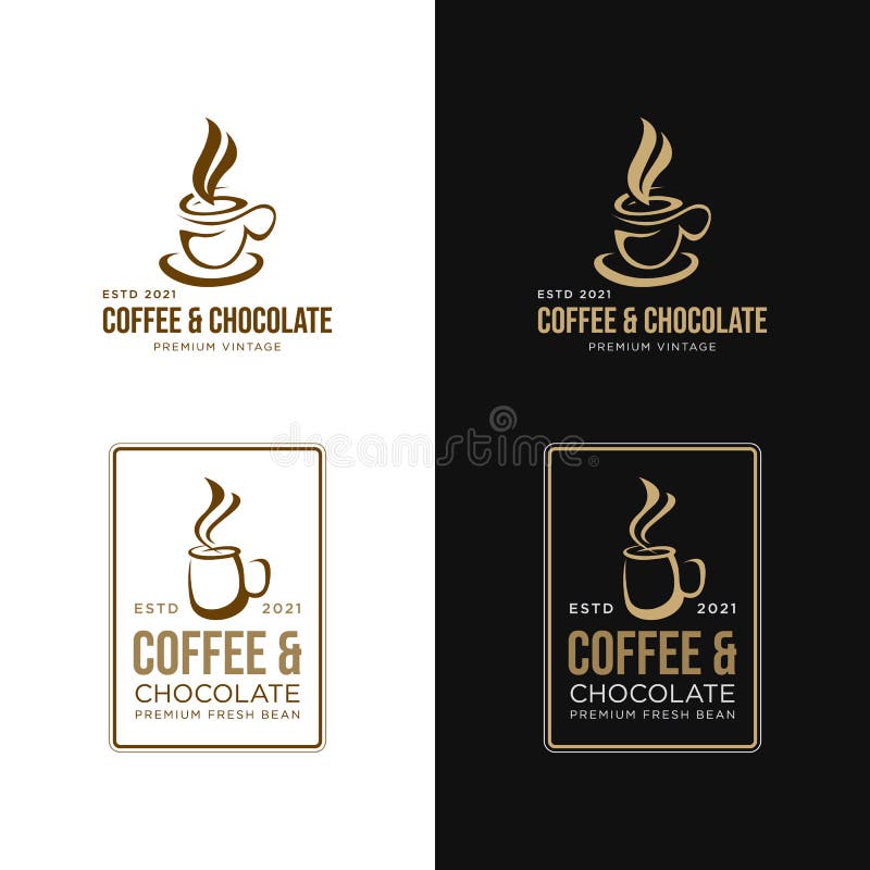 Coffee and Chocolate Shop Vintage Logo Stock Vector - Illustration of ...