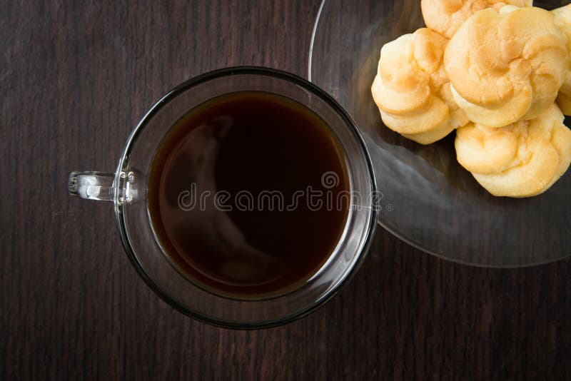 Coffee and choux cream stock image. Image of fragrant - 55422995