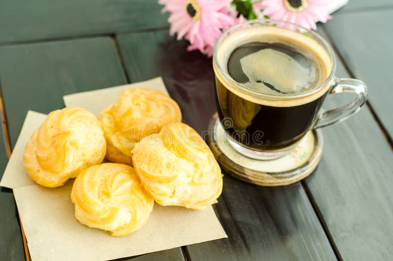 Coffee and choux stock image. Image of choux, beverage - 58634503