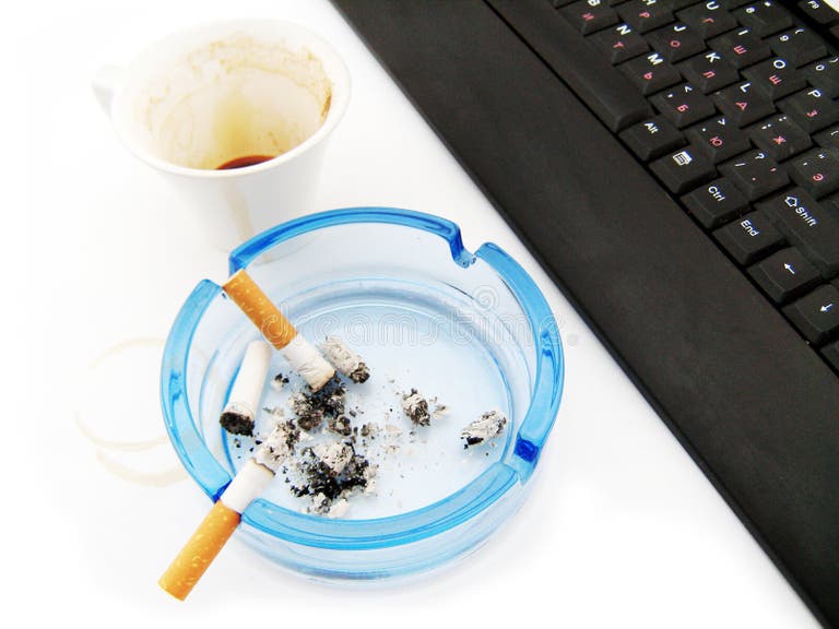 Coffee, Cigarette and Keyboard Stock Image - Image of coffee, internet ...