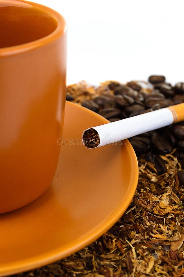 Cigarettes Coffee And Laptop Stock Image - Image of computer, interior ...