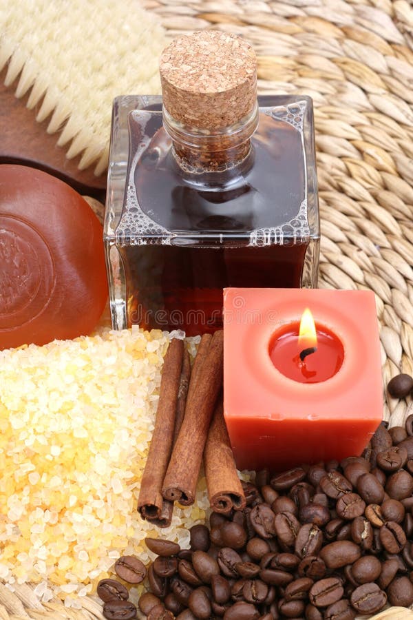 Coffee and cinnamon bath stock photo. Image of items, medicine - 4887916