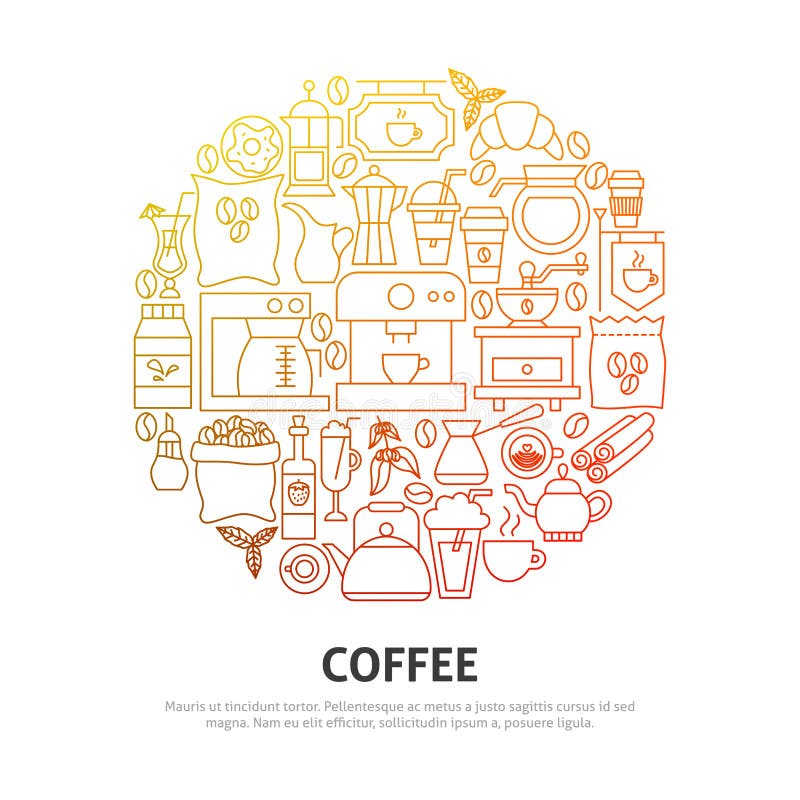 Coffee Circle Concept stock vector. Illustration of restaurant - 230123436