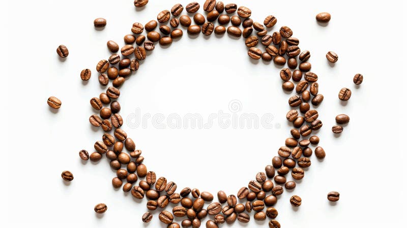 Coffee Circle Frame with Beans Stock Photo - Image of fresh, beverage ...
