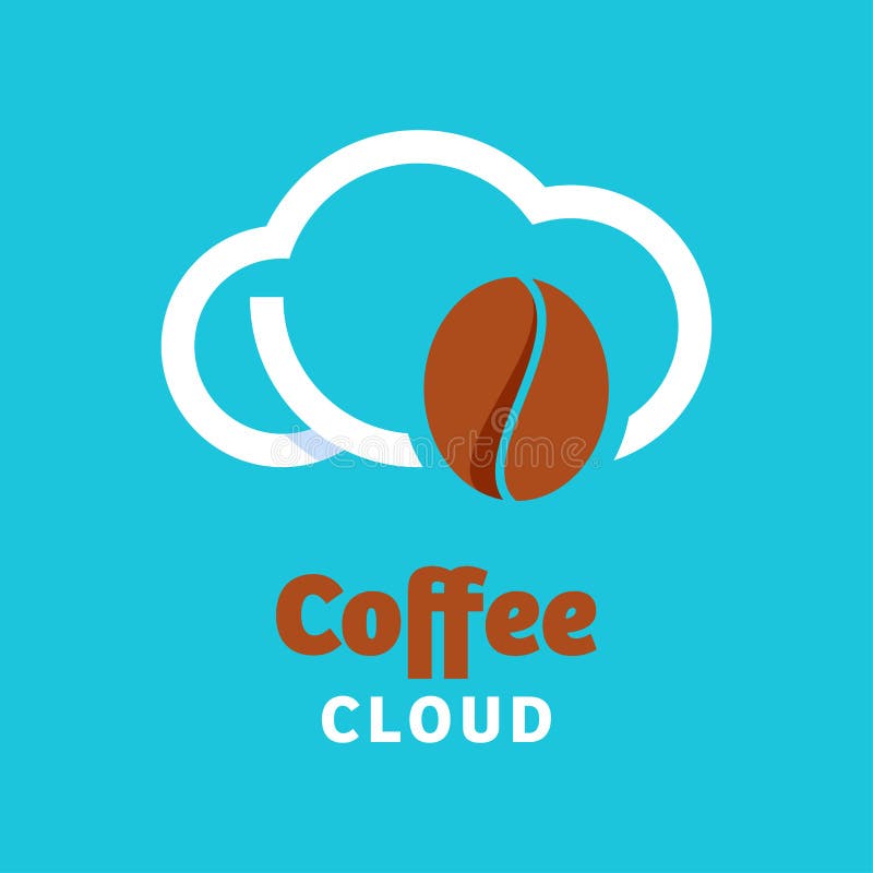 Coffee Cloud Logo stock illustration. Illustration of contour - 248647935