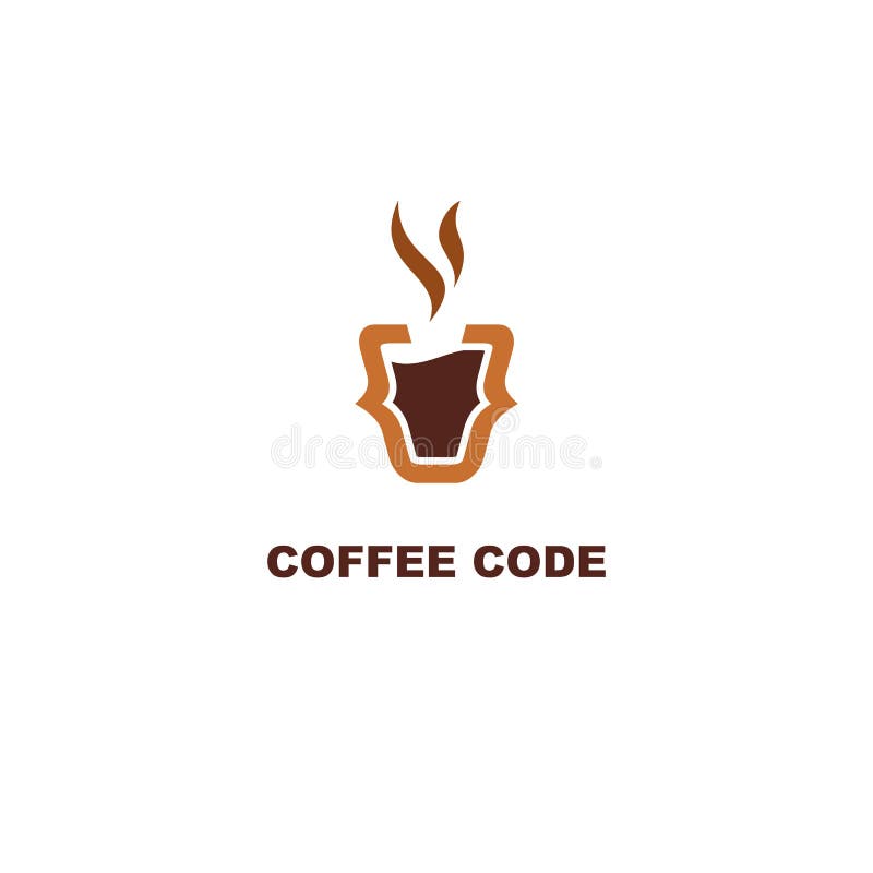 Coffee Code, Logo for Coffee Shop with Technology Style Concept. Stock ...