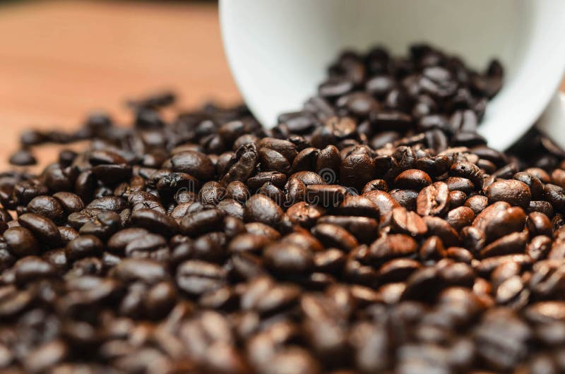 Coffee. Coffee Cup Full of Coffee Beans Stock Image - Image of espresso ...