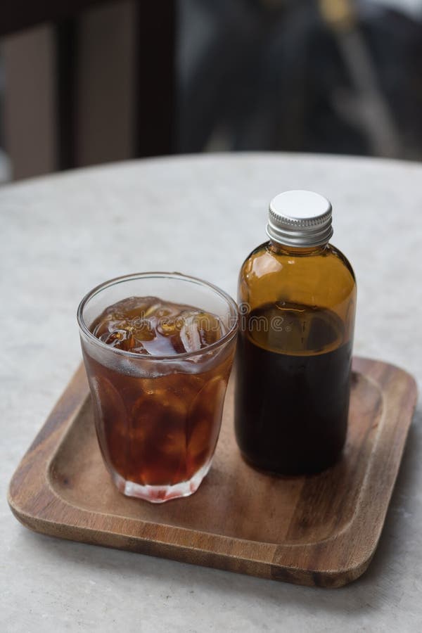Coffee Cold Brew in Brown Bottle Stock Image - Image of cafe ...