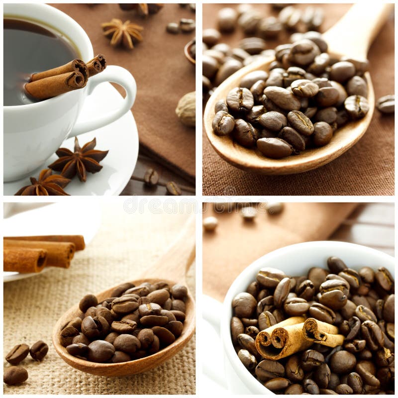Coffee collage stock photo. Image of food, caffeine, black - 13379150