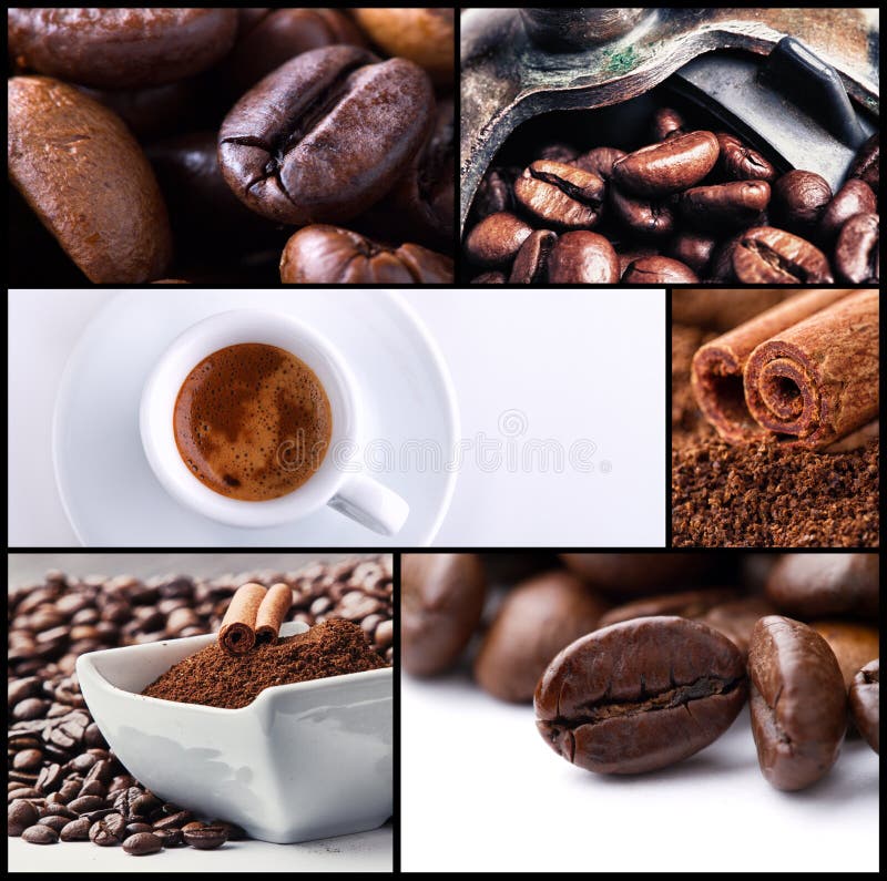 Collage of coffee details. stock image. Image of concepts - 17884317