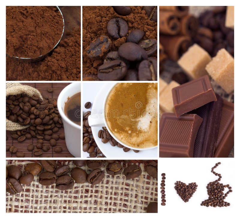Coffee collage stock photo. Image of caffeine, mill, natural - 22788476