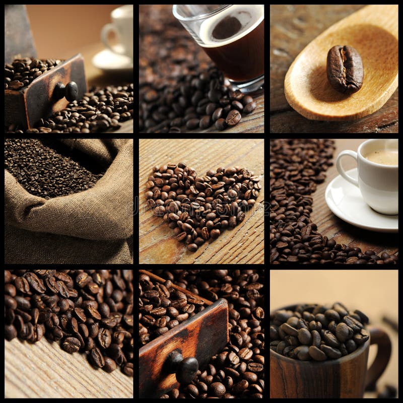 Coffee Collage stock photo. Image of drink, ingredient - 20086450