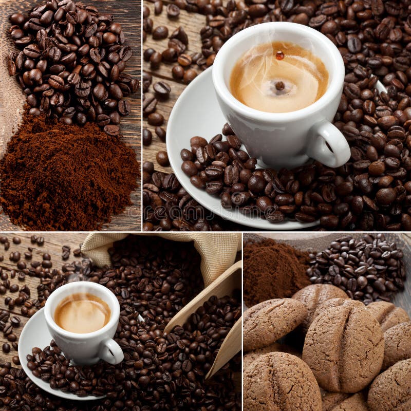 Coffee Collage stock photo. Image of food, bean, close - 29588050