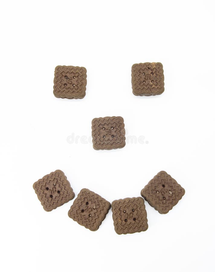 Coffee Color Biscuit Isolated on White Stock Image - Image of isolated ...