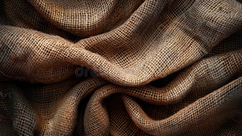 Coffee Colored Fabric Texture with Soft Draping Under Ambient Lighting ...
