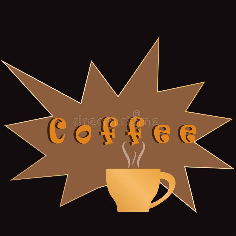 Coffee Cup with a Comic Pop Art Star with the Text Coffee Stock ...