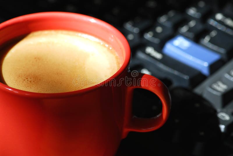 Coffee computer stock photo. Image of breakfast, computer - 1283422
