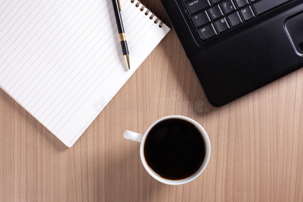 Coffee and Computer - Break in Office Stock Image - Image of computer ...