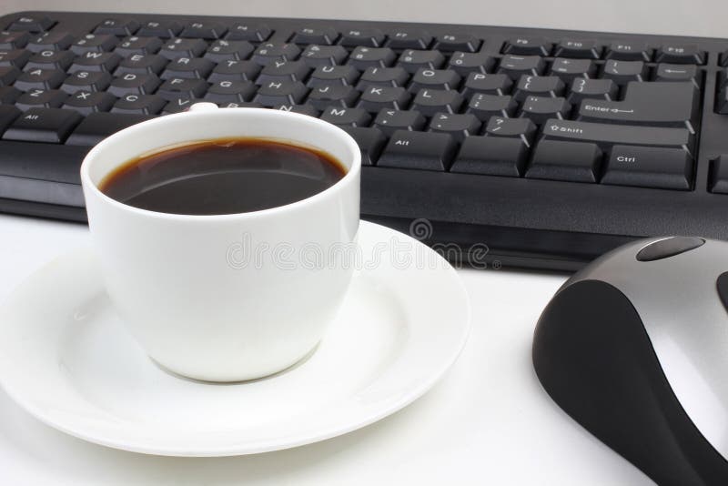 Coffee and computer one stock photo. Image of smart - 174547002