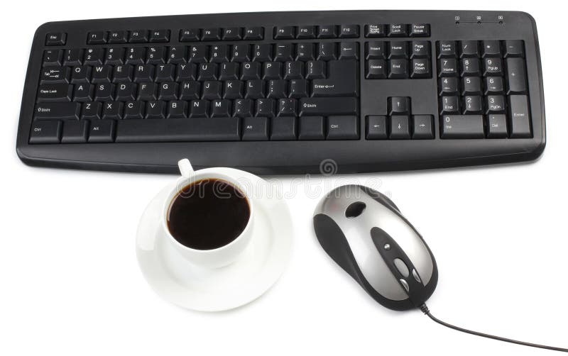 Coffee and computer one stock photo. Image of notepad - 110846684