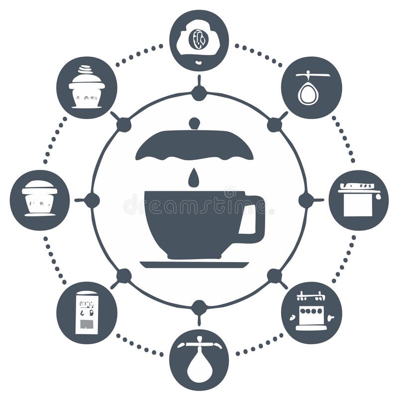 Coffee Concept Infographic with Various Brewing and Cafe Icons in a ...