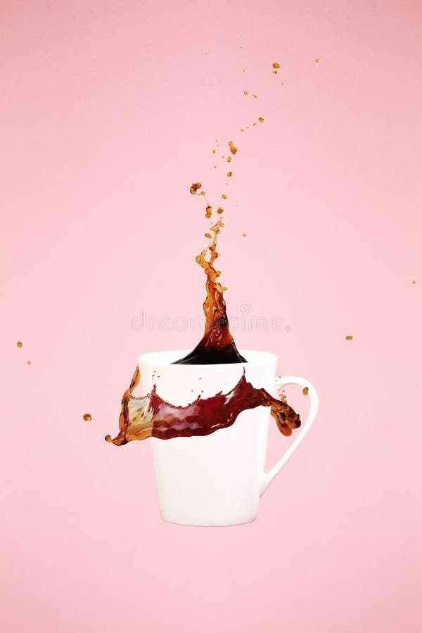 Coffee Concept. Minimal Art. Solid Background. Coffee Splashes. Stock ...
