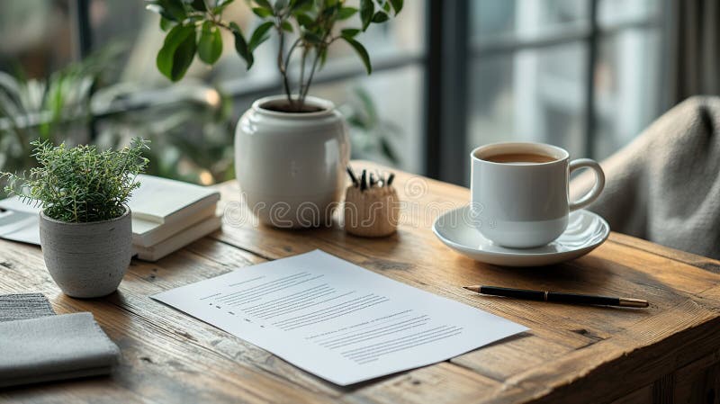 Coffee, Contract, Desk, Plants, Window, Office, Morning, Work Stock ...