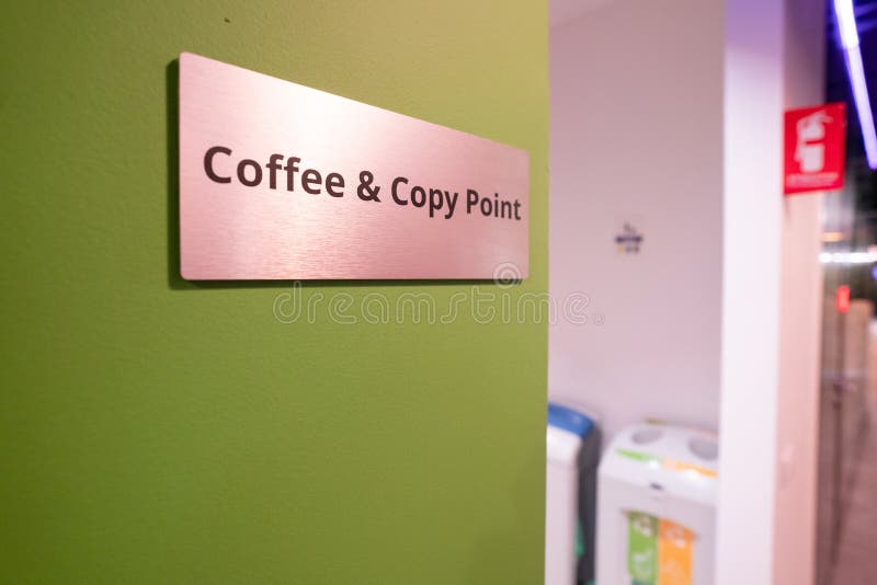 Interior Coffee & Copy Point in Office Area Stock Illustration ...