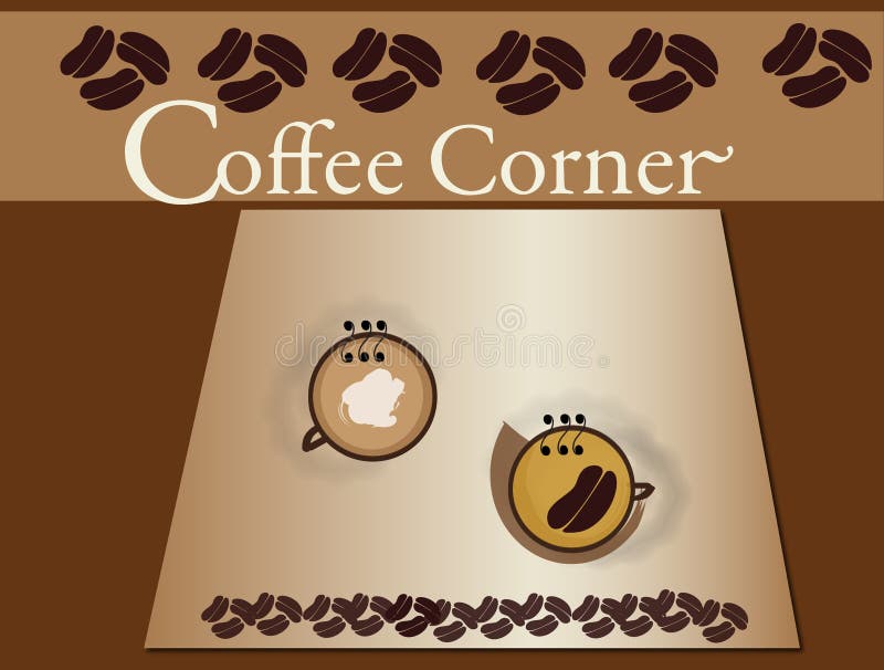 Coffee Corner Coffee Cups stock vector. Illustration of awake - 10735328