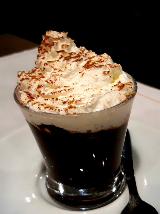 Coffee with cream. stock photo. Image of dessert, coffee - 120980818