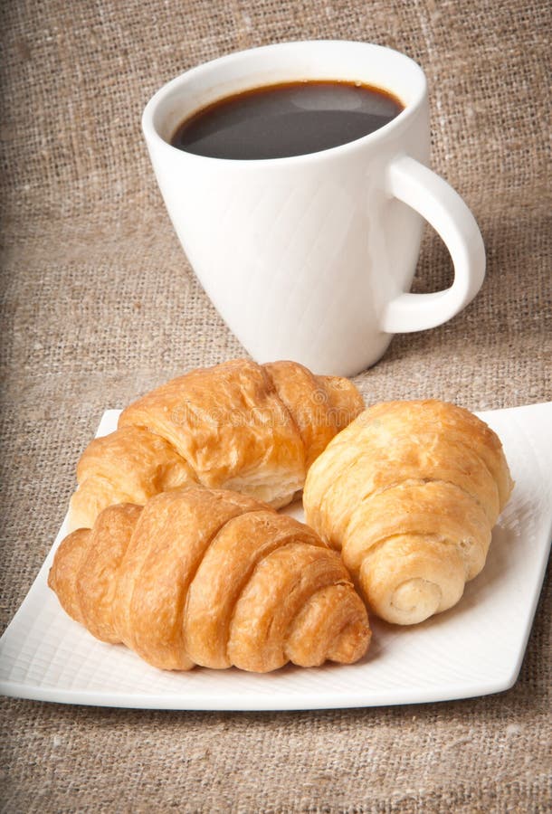 Coffee and croissants stock photo. Image of drink, beans - 26198034