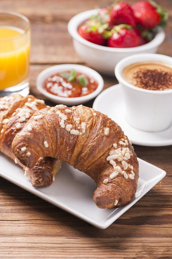 Coffee and Croissants, Italian Breakfast Stock Photo - Image of calorie ...