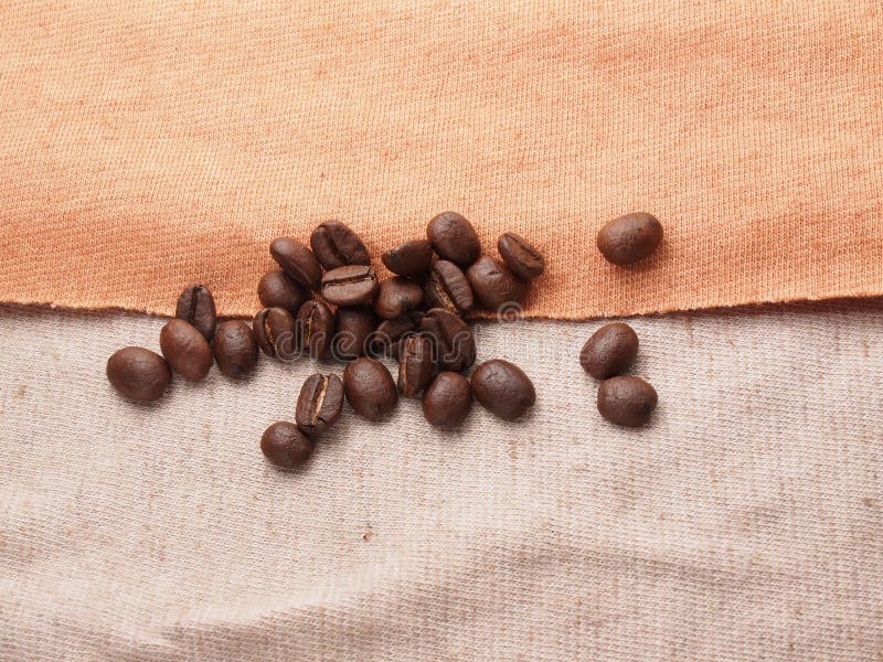 Coffee Crop Beans on Fabric Textile Stock Image - Image of instant ...