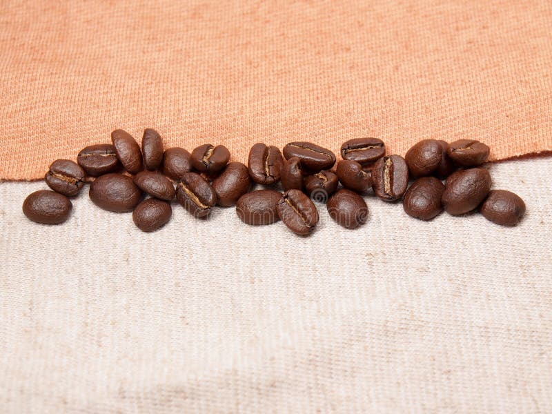 Coffee Crop Beans on Fabric Textile Stock Image - Image of background ...