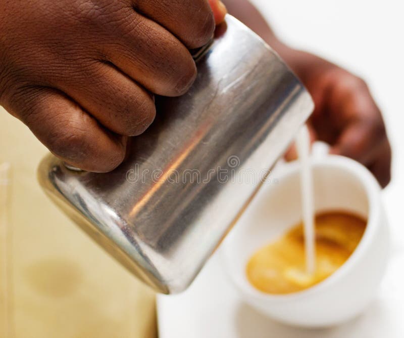 Coffee Culture. Coffee Being Prepared by a Barista. Stock Image - Image ...