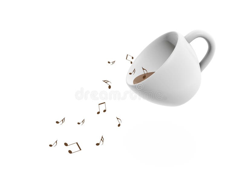 Musical Cup of Tea or Coffee Stock Vector - Illustration of brown ...