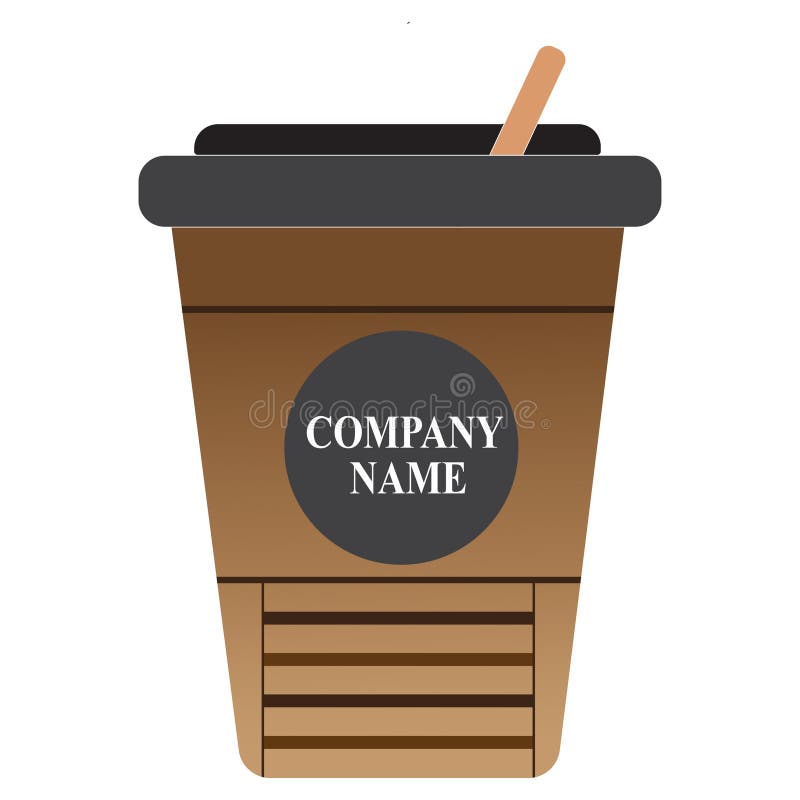 Cafe Solid Brown Logo stock vector. Illustration of flat - 312901458