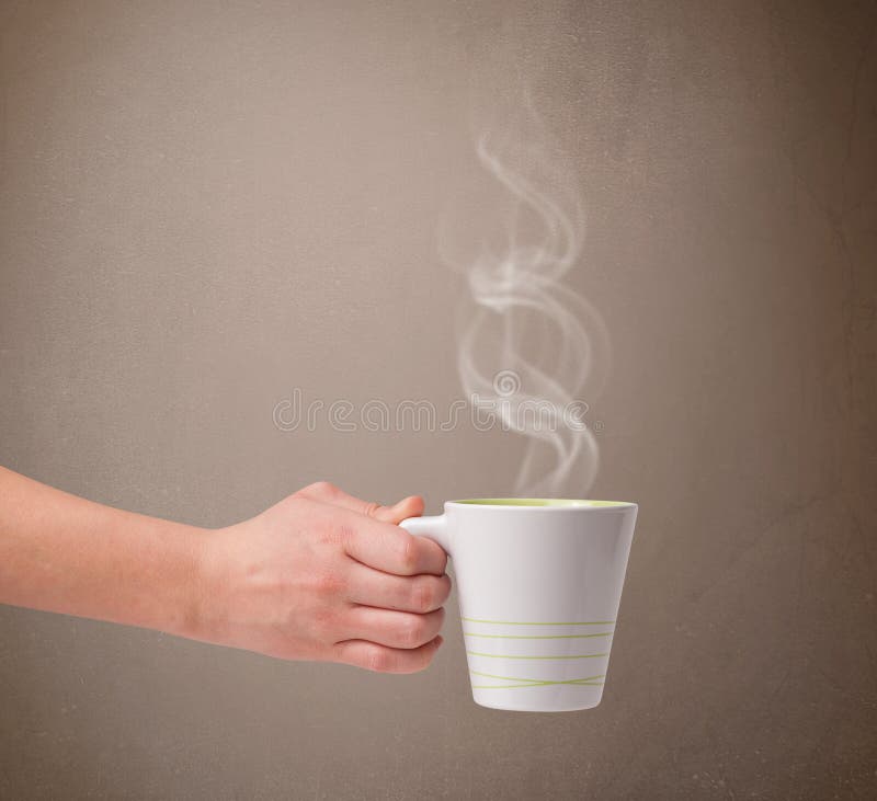 Coffee Cup with Abstract White Steam Stock Photo - Image of closeup ...