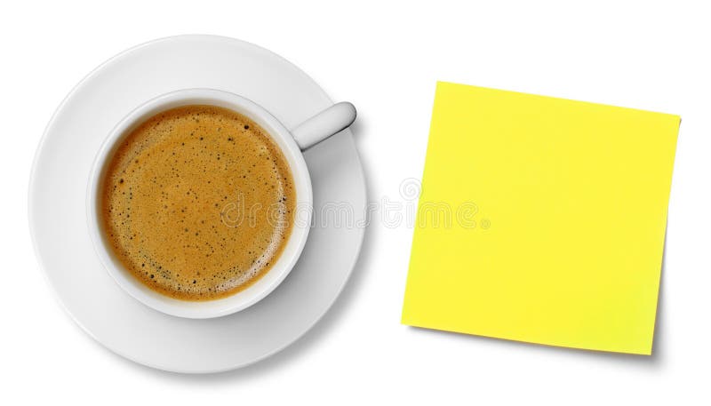 Coffee Cup and Adhesive Note Stock Image - Image of memories, isolated ...