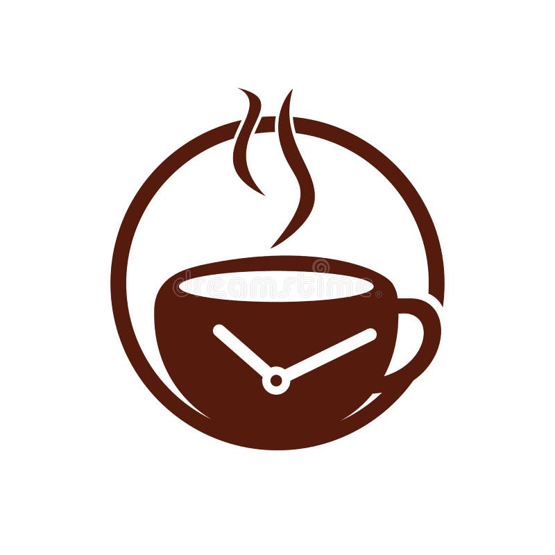 Coffee Time Vector Logo Design. Coffee Cup Time Clock Concept Design ...
