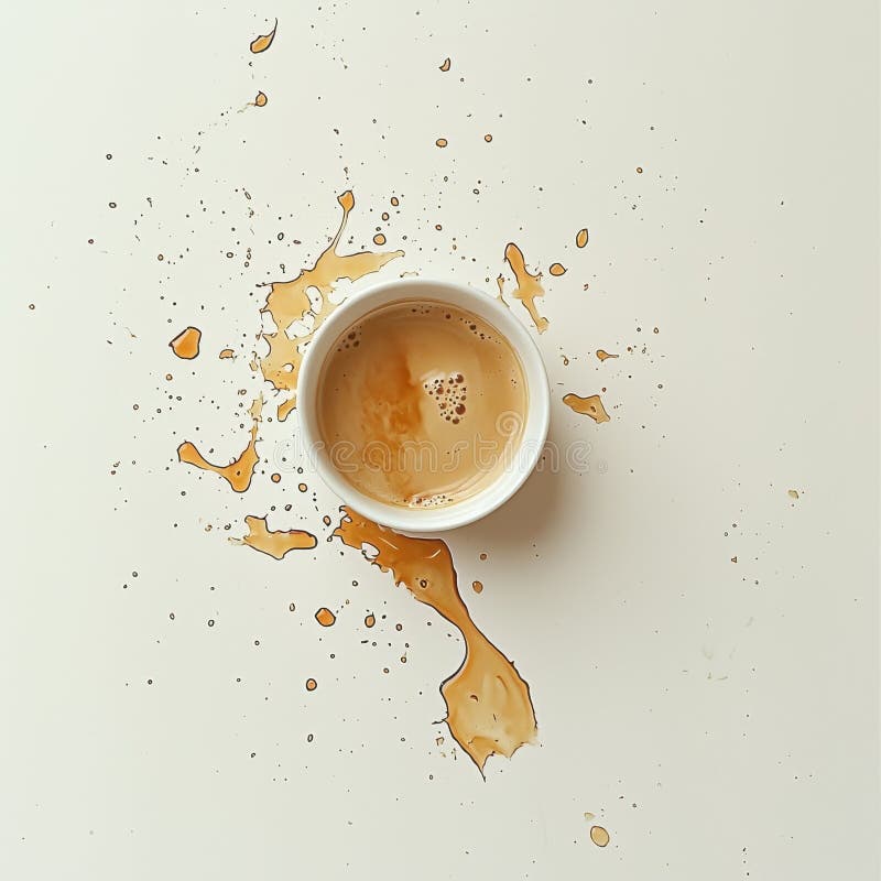 Coffee Cup with Artistic Splashes on White Background Stock Image ...