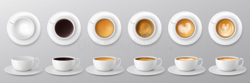 Coffee Cup Assortment Collection. Stock Vector - Illustration of bright ...