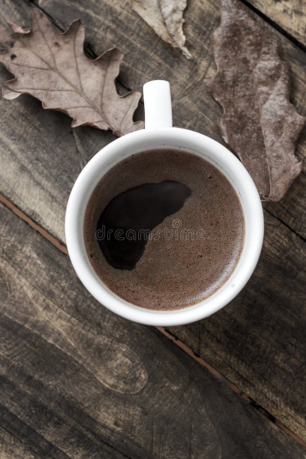 Coffee Cup on the Autumn Fall Leaves Stock Photo - Image of coffee ...