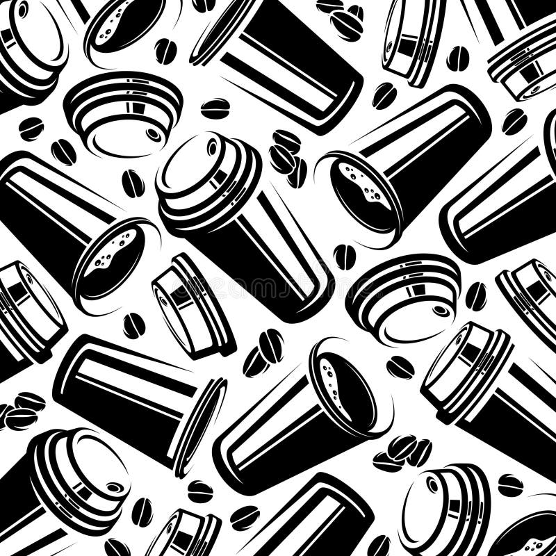 Coffee Cup Background, Pattern Set. Collection Icon Coffee Stock ...