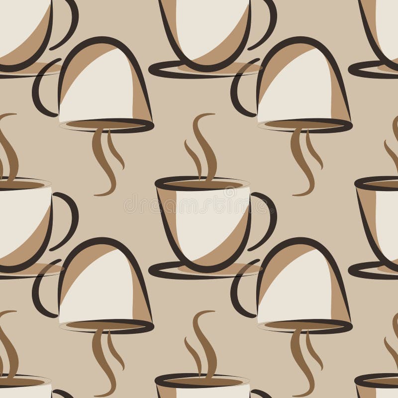 Coffee Cup Background Seamless Design Print Stock Vector - Illustration ...