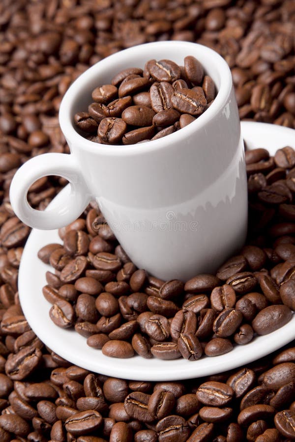 Coffee Cup and Beans stock image. Image of colombian - 10777373