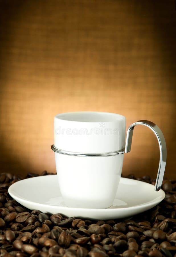Coffee cup and beans stock image. Image of close, menu - 14770523