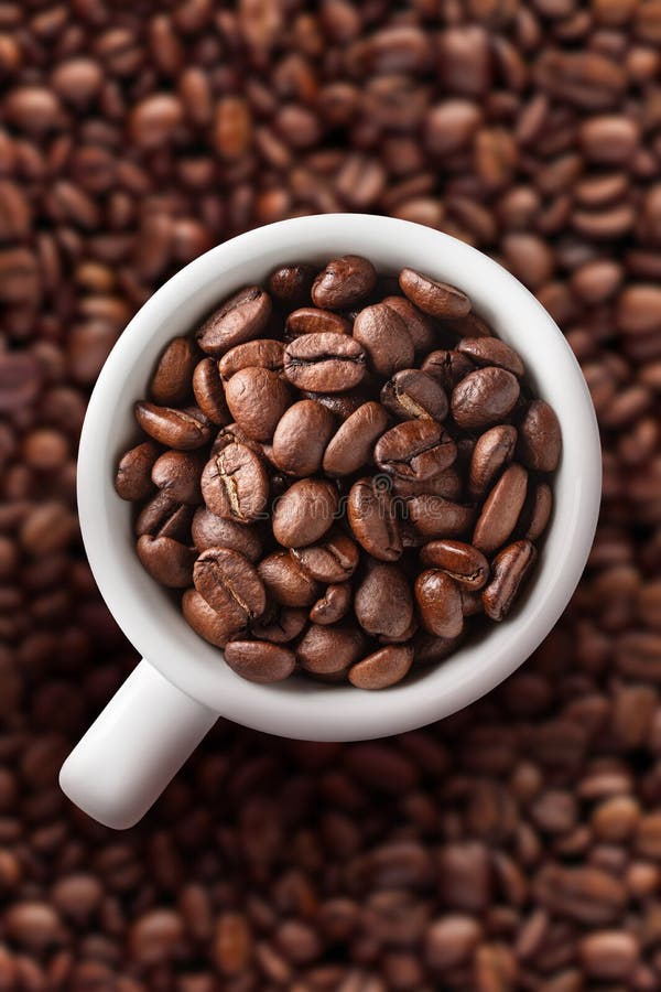 Coffee Cup on Beans Background Stock Image - Image of agriculture ...